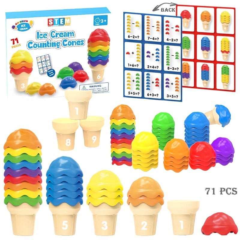 Juego de Conteo de Helados – STEM- sabores de silicona – Babuu Little ...